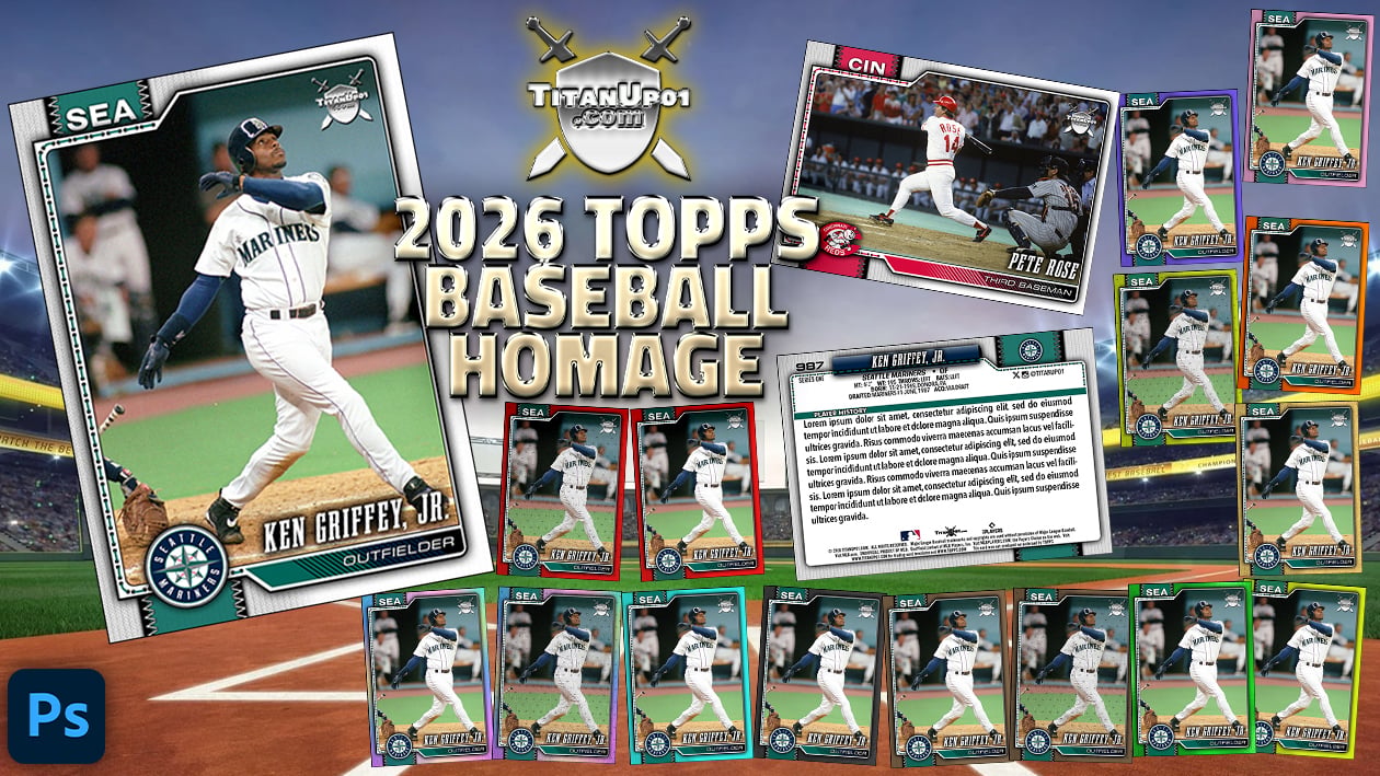 2026 Topps Baseball Homage Photoshop PSD Templates