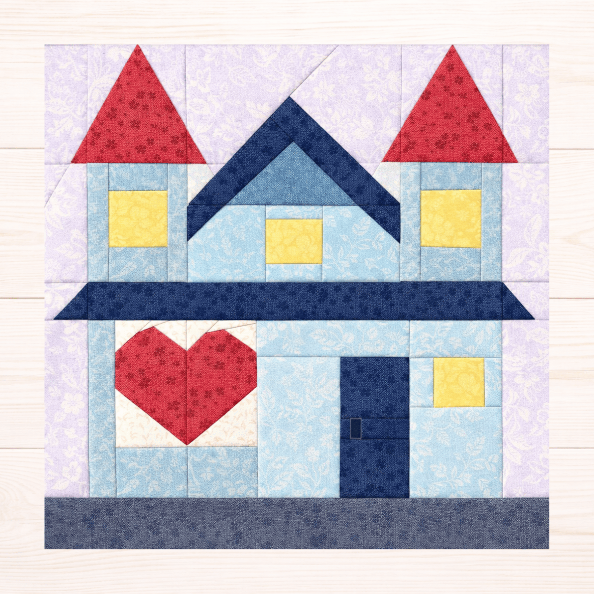 FREE Cottage House FPP Quilt Block Pattern – 10 Inch Paper Piecing Pattern