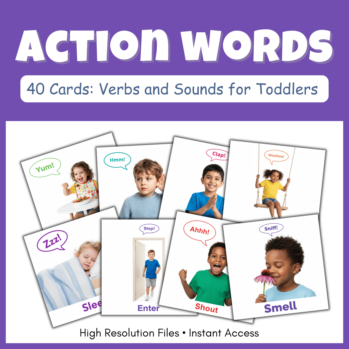 Action Words Pictures Printable