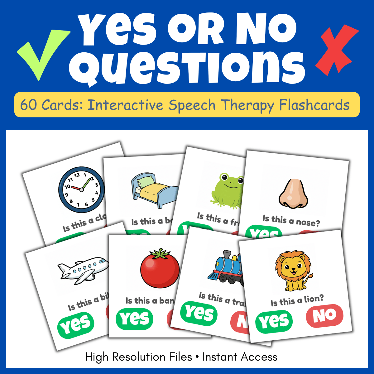 Yes/No & WH Questions Printable Flashcards | Receptive Language Task Cards