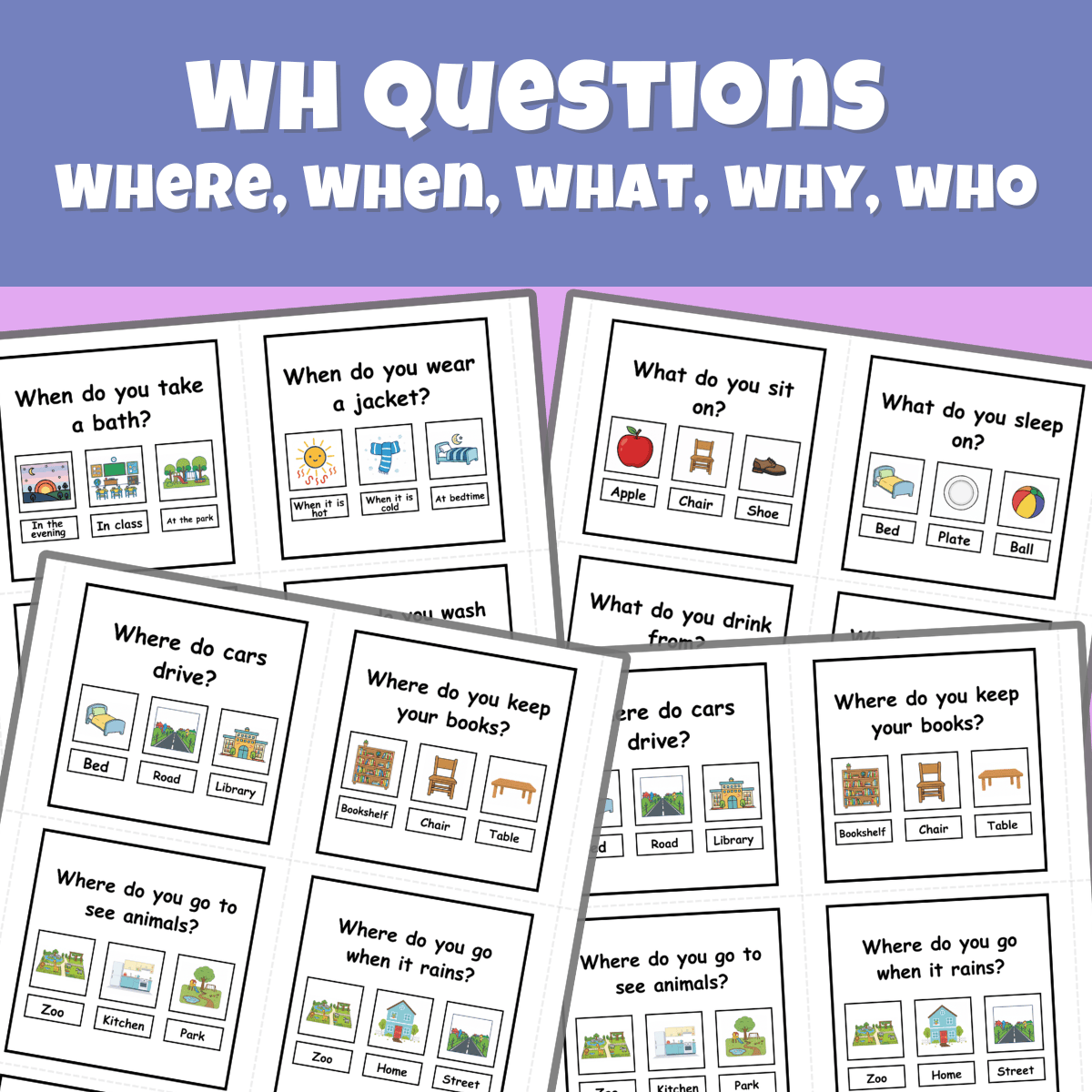 Interactive Yes/No & WH Questions Printable Flashcards Bundle for ...