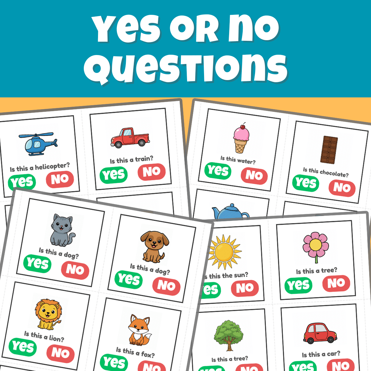Yes/No & WH Questions Printable Flashcards | Receptive Language Task Cards