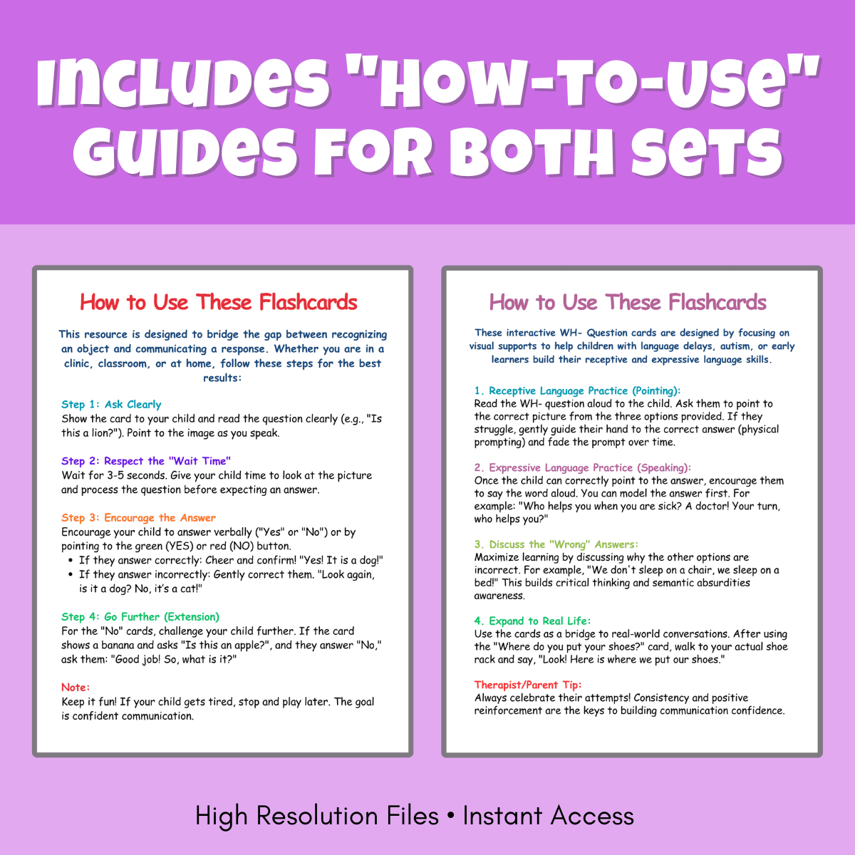 Yes/No & WH Questions Printable Flashcards | Receptive Language Task Cards