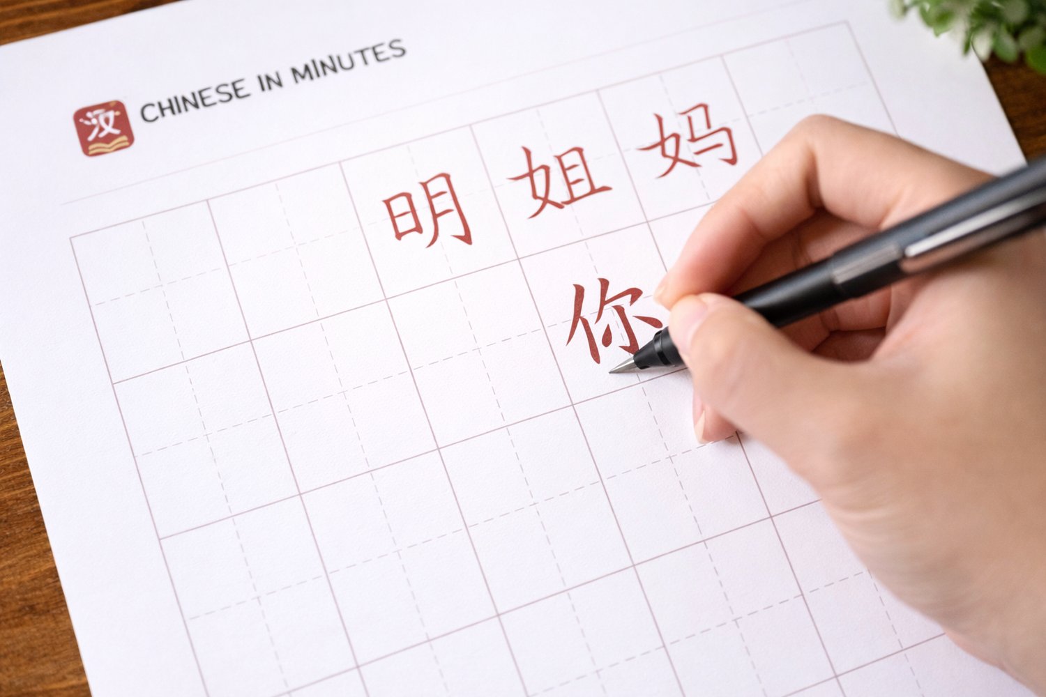 Tian Zi Ge Chinese Writing Practice Sheets (Free Printable PDF)