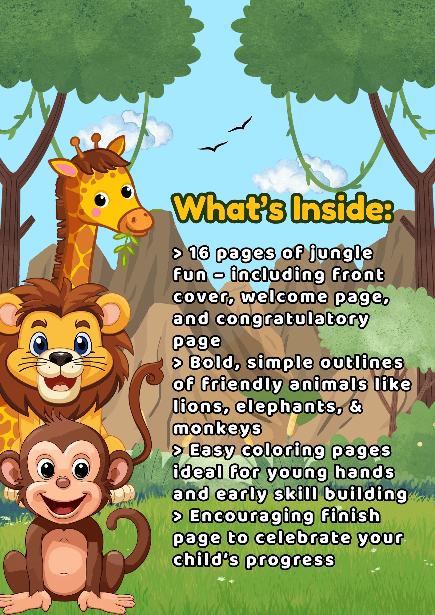 My Jungle Friends Coloring & Activity Book — Fun Learning for Toddlers ...