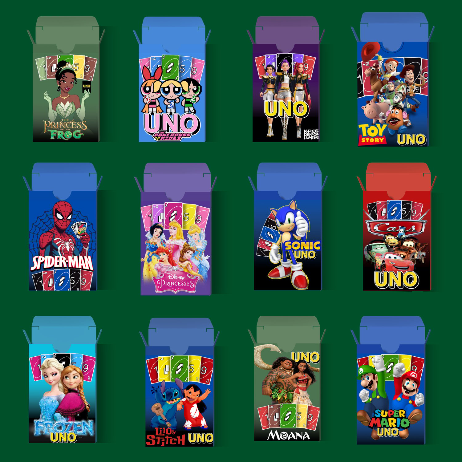 12 Complete Sets | Uno Box & Cards | Editable Canva Templates