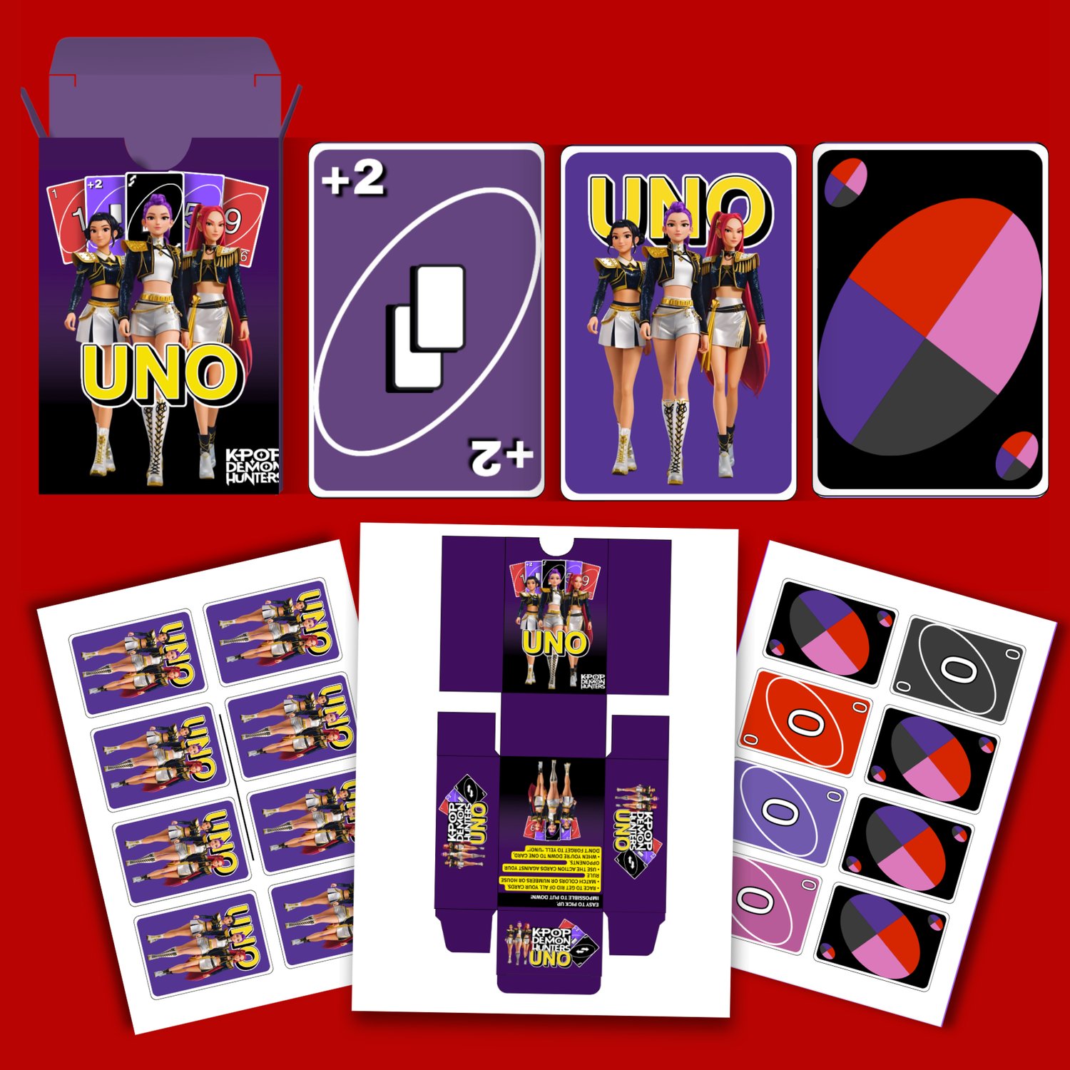 12 Complete Sets | Uno Box & Cards | Editable Canva Templates