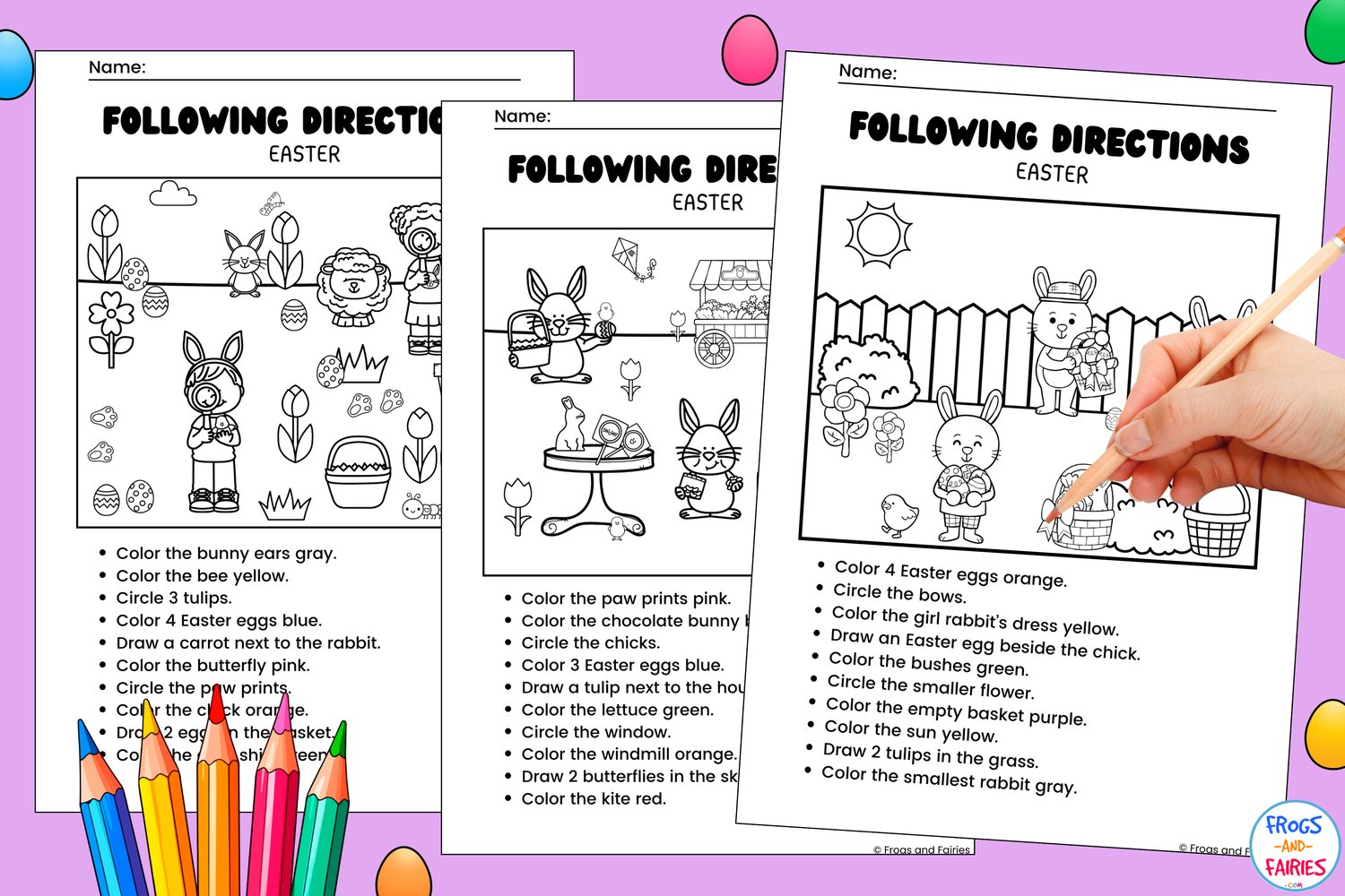 Easter Follow the Directions Activities for Kindergarten and Early ...