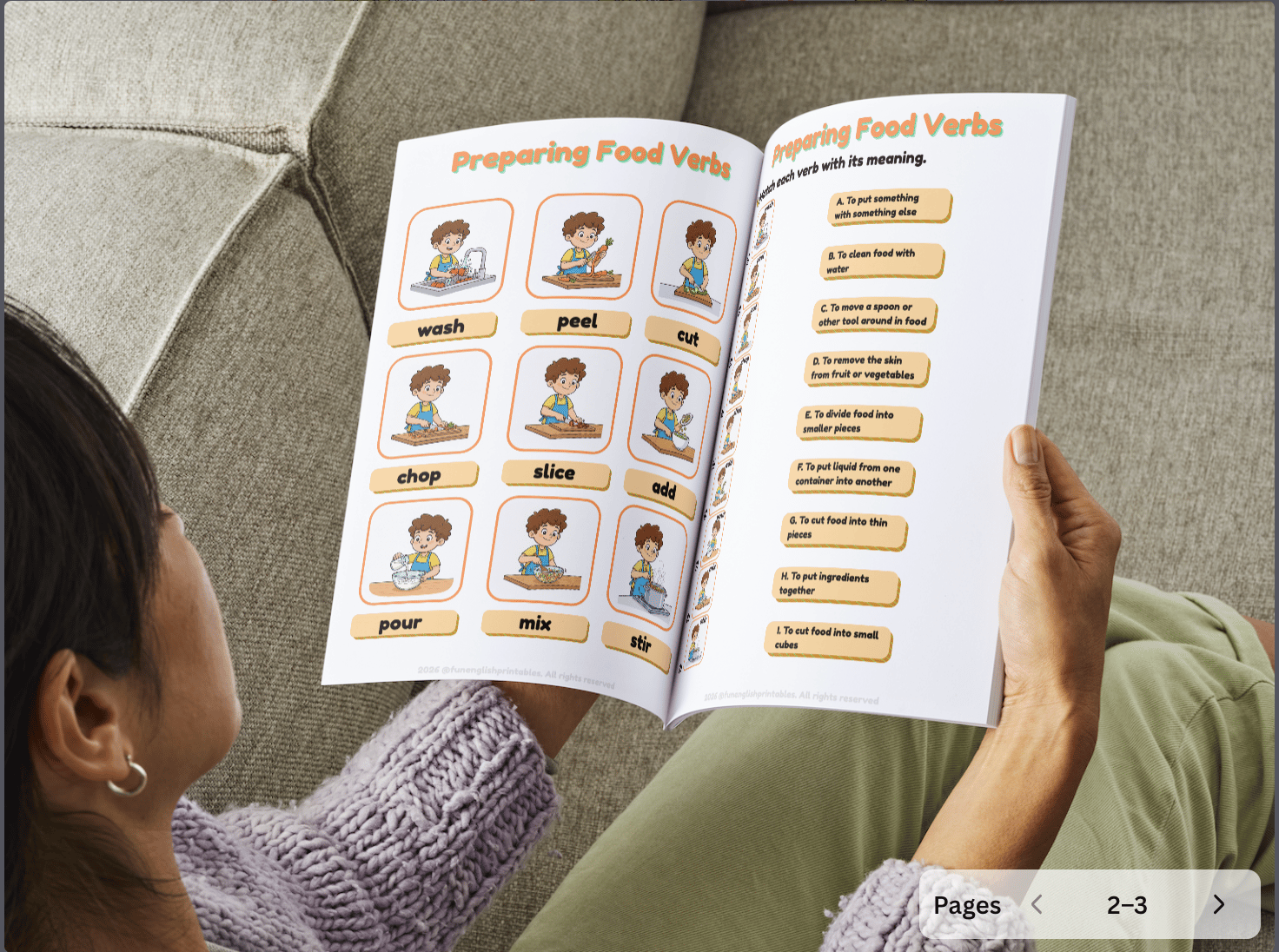 Little Chefs - Preparing Food Verbs - Ages 9-12 - Payhip