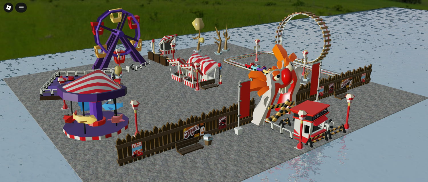 Free Amusement Park Environment Pack – Roblox Theme Park Map Asset