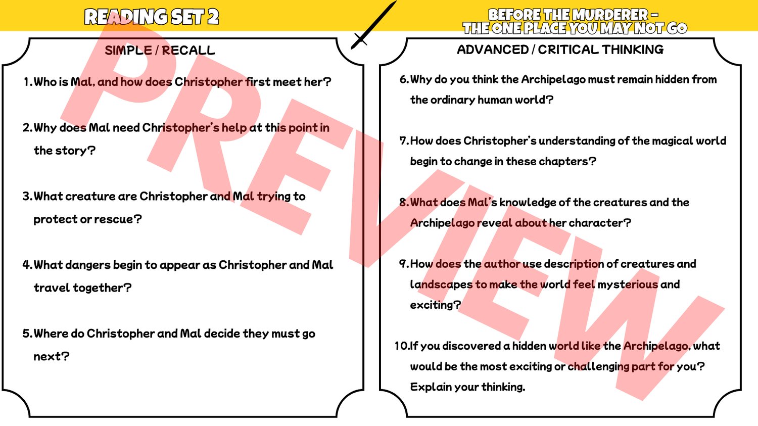 Impossible Creatures Comprehension Questions & Answers | 100 Reading ...