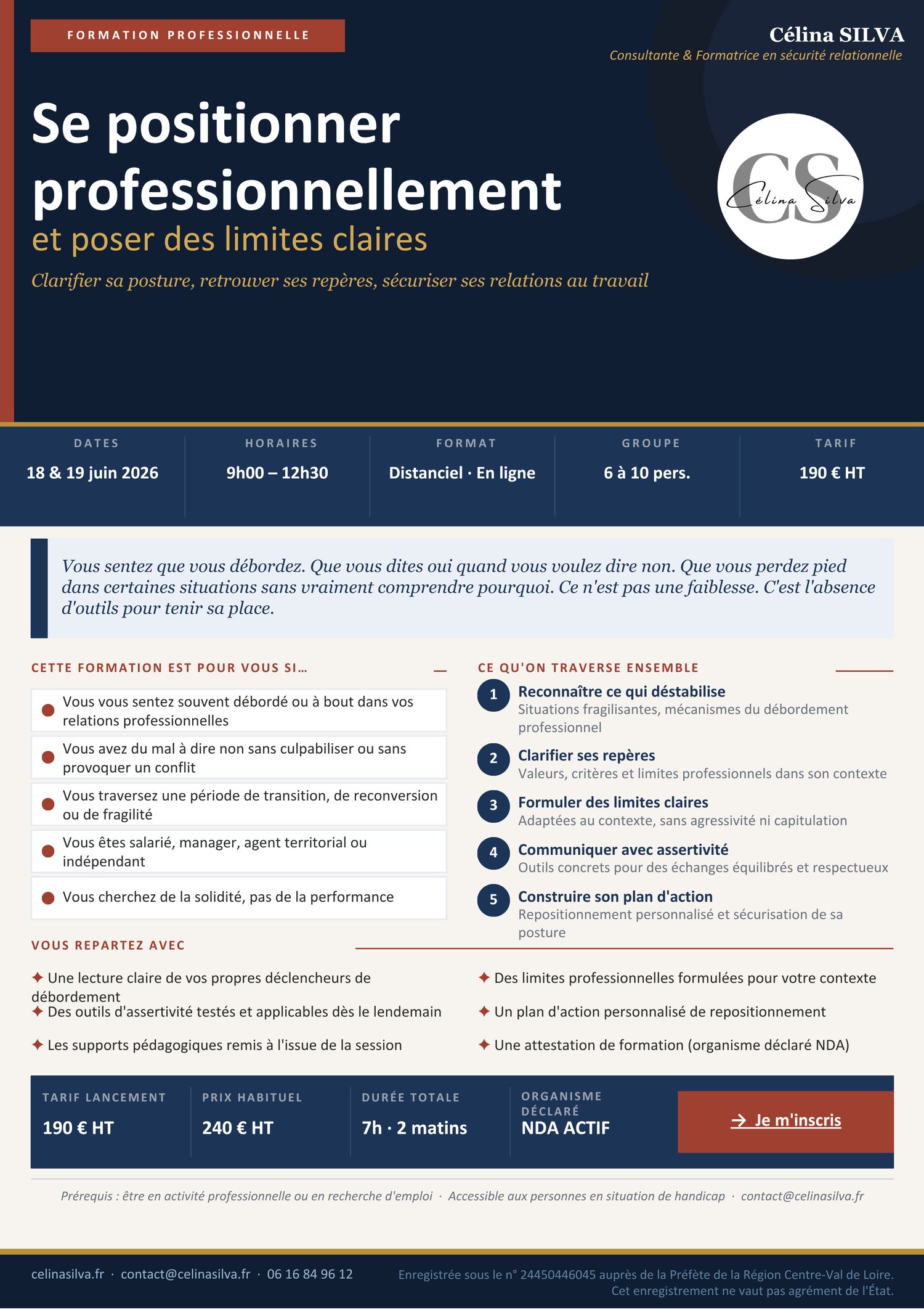 Formation en distanciel — Se positionner professionnellement et poser ...