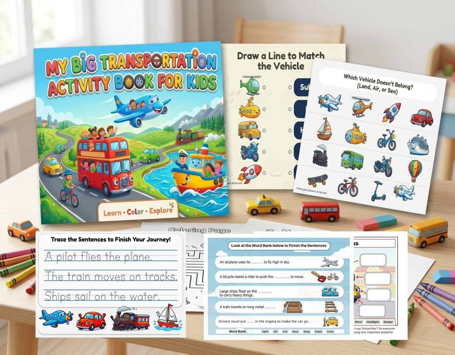 My Big Transportation Activity Book for Kids - Payhip