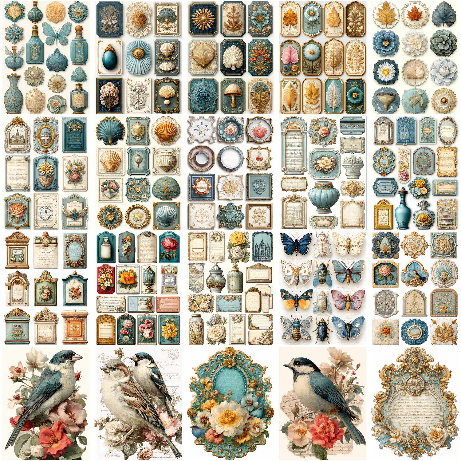 Vintage Victorian Ephemera Kit, Ornate Frame Cutouts, Antique Fussy Cut ...
