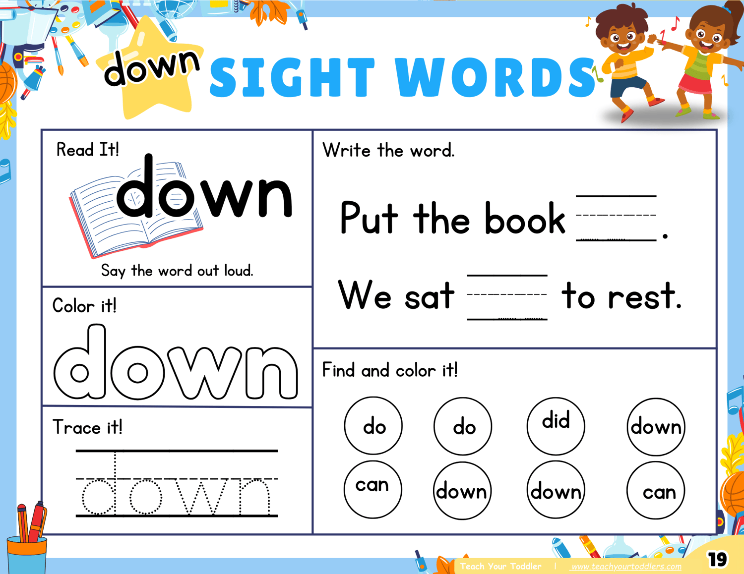 Teach Your Toddler Sight Word Pack - Payhip