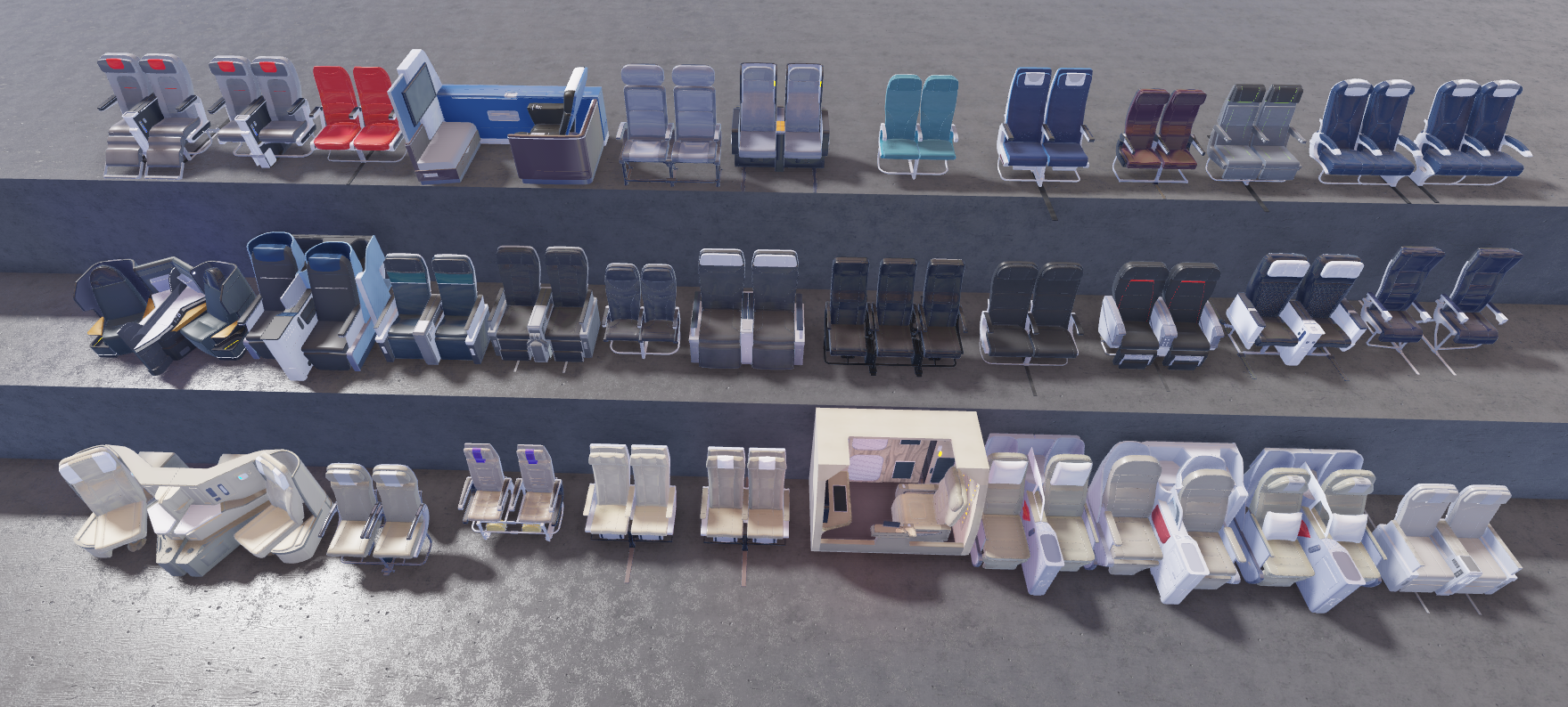 Ultimate Roblox 30 Realistic Airplane Seats Asset Pack