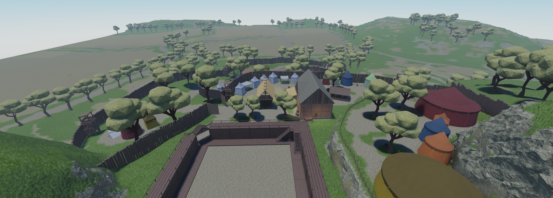Large Low-Poly Roblox Forest & Village Map