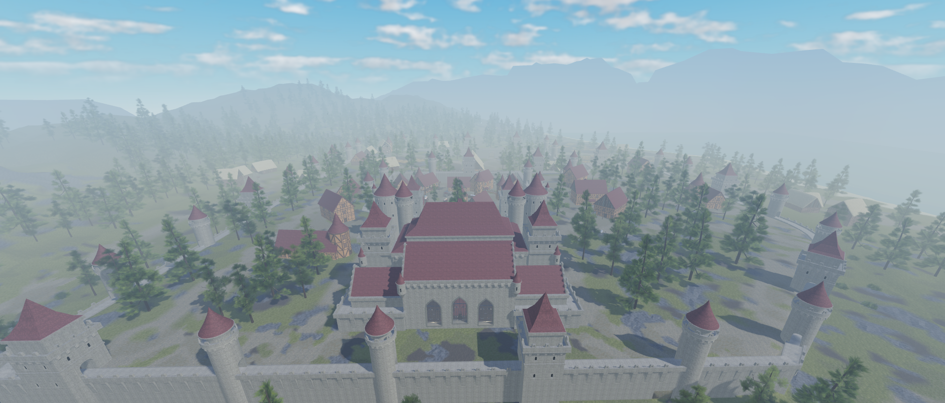 Large Realistic Medieval Roblox Fantasy Castle & Forest Map