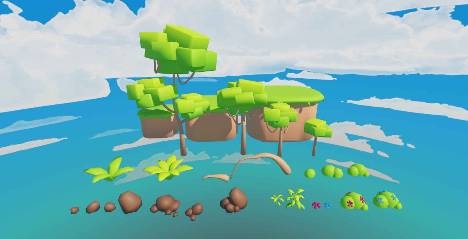 [NEW] Tropical Stylized Low-Poly Roblox Nature Assets Pack