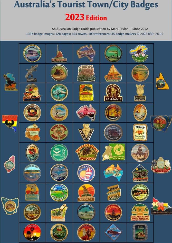 Australia's Tourist Town/City Badges by Mark Taylor & Australian Badge ...