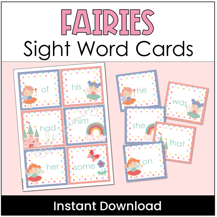Princesses Sight Word Flashcards