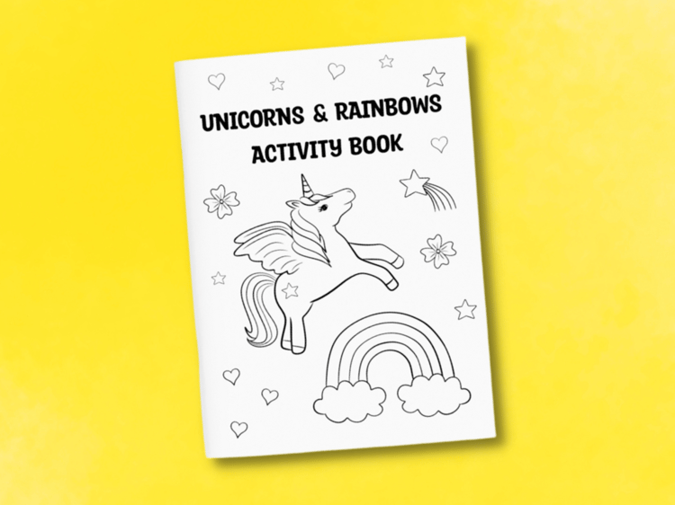 Printable Unicorn & Rainbow Birthday Card