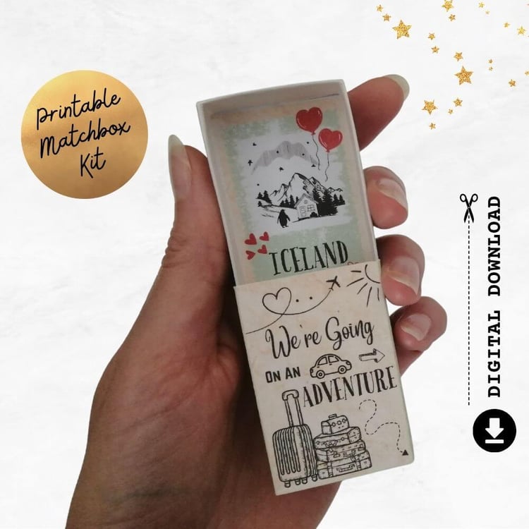 SURPRISE TRIP REVEAL - PASSPORT MATCHBOX CRAFT KIT - Digital Download