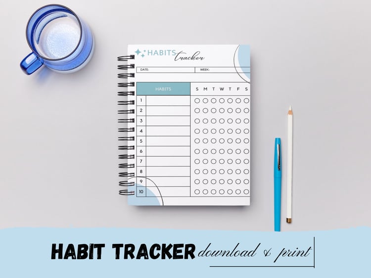 Goal Planner & Habits Tracker Printable Template