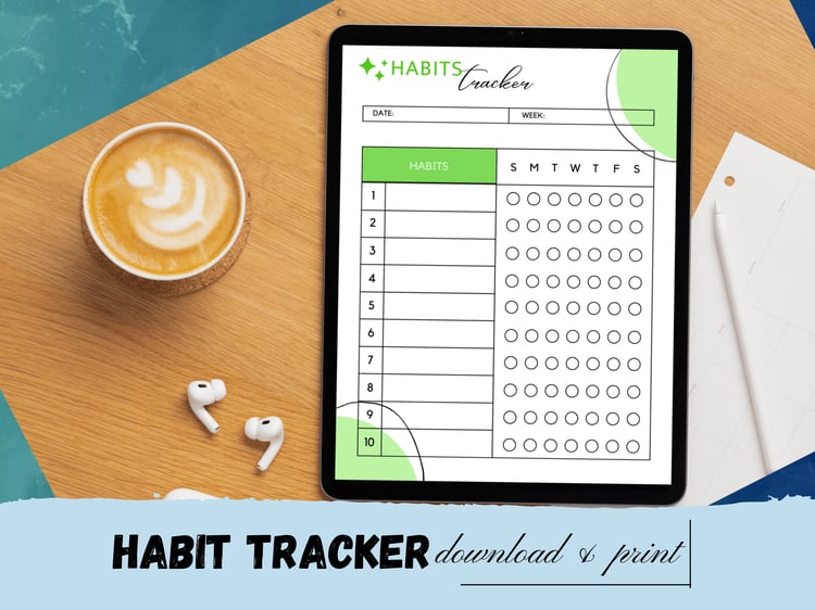 Goal Planner & Habits Tracker Printable Template
