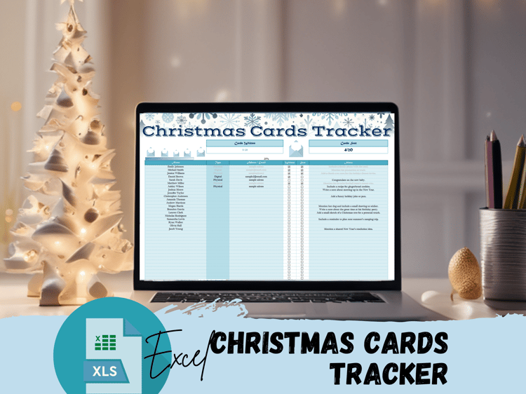 Christmas Cards Tracker Spreadsheet for Google Sheets