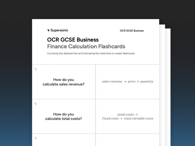 Supersonic GCSE and A-Level Resources - OCR GCSE Business