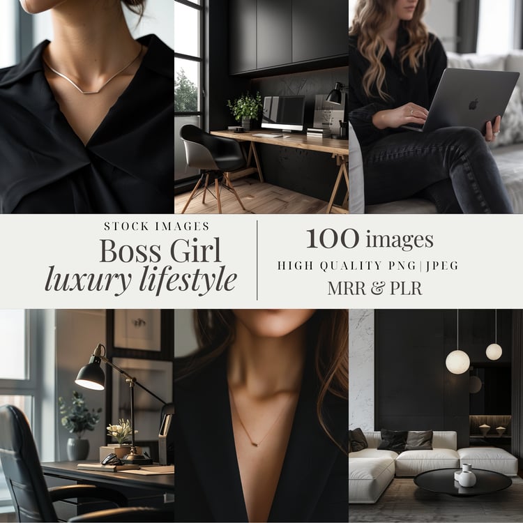 Instagram Posts & Stories | Images | Boss Girl Dark Aesthetic | MRR | PLR