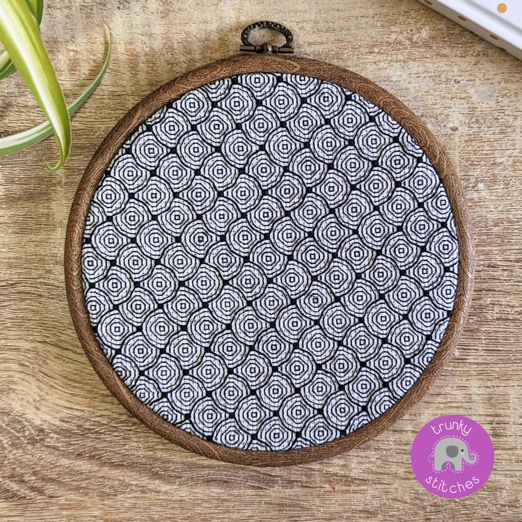 Geometric rainbow blackwork pattern