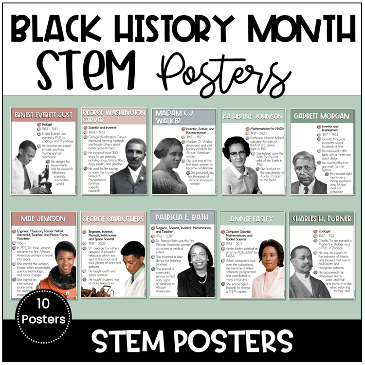African American Scientists Black History Month Posters