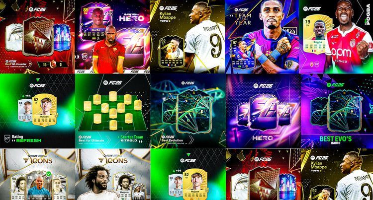 FC26 GRAPHIC PACK – 300 Assets (Cards, Brushes, Backgrounds, PNGs)