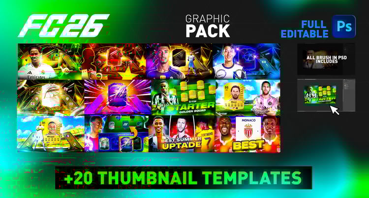 FC26 Thumbnail Templates Pack (10 PSDs & JPGs Bonus)