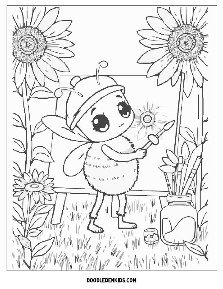 Free Bumblebee Coloring Pages – Whimsical Bee Fun for Kids | Doodle Den ...