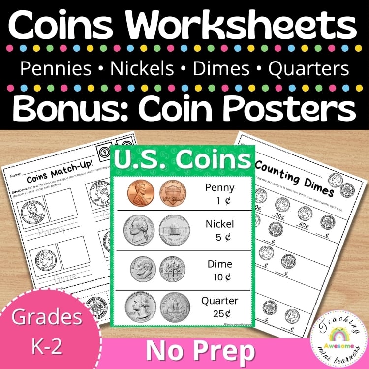 Free U.S. Coin Posters with Poem | Money Classroom Decor