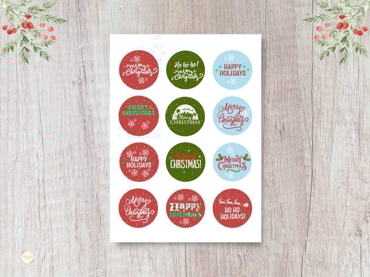 Printable Classic Christmas Tags – Traditional Holiday Gift Labels - Payhip