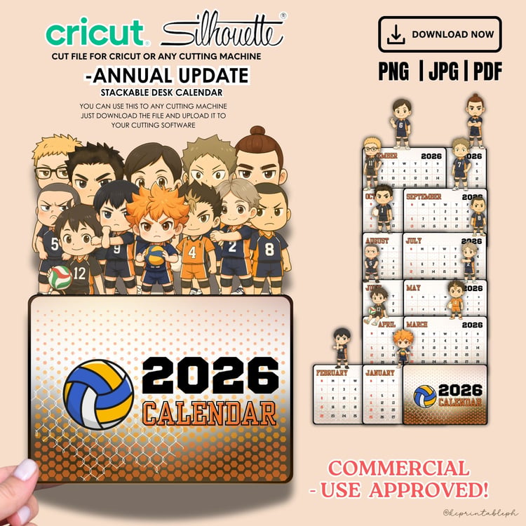 2026 Pokémon Chibi Stackable Desk Calendar – Printable, Cricut ...