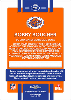 2017 Donruss Football Homage Photoshop PSD Templates