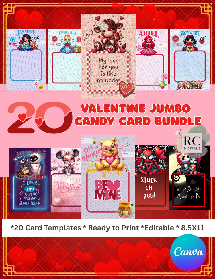 Rosie's Customs Digitals - Valentine's Candy Cards