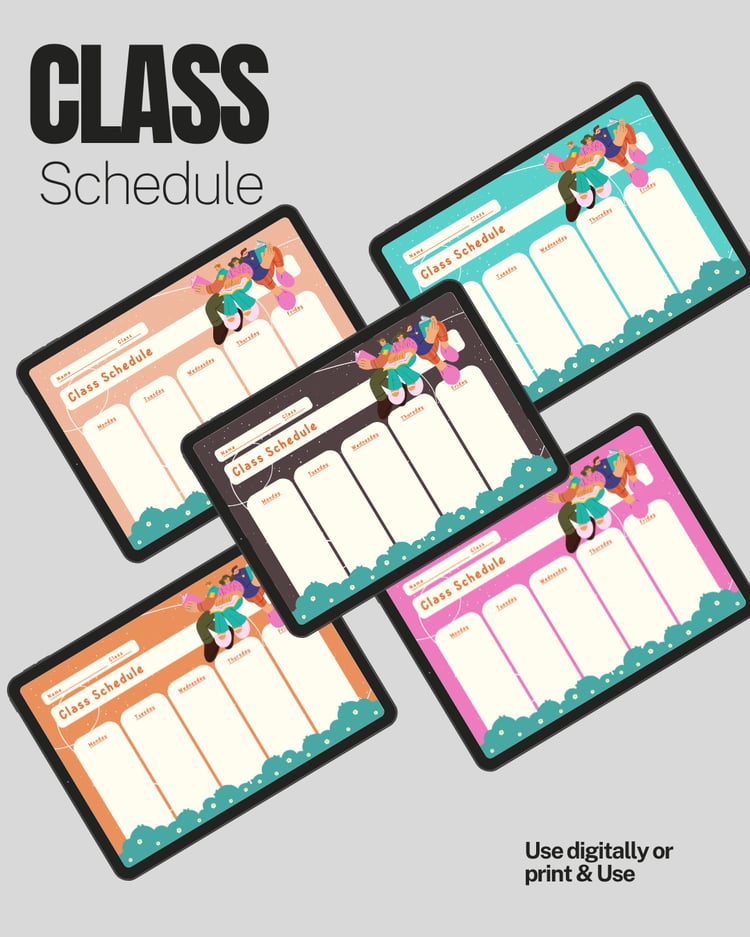 Class Schedules/ Planner (Pre-School & Above) - Payhip