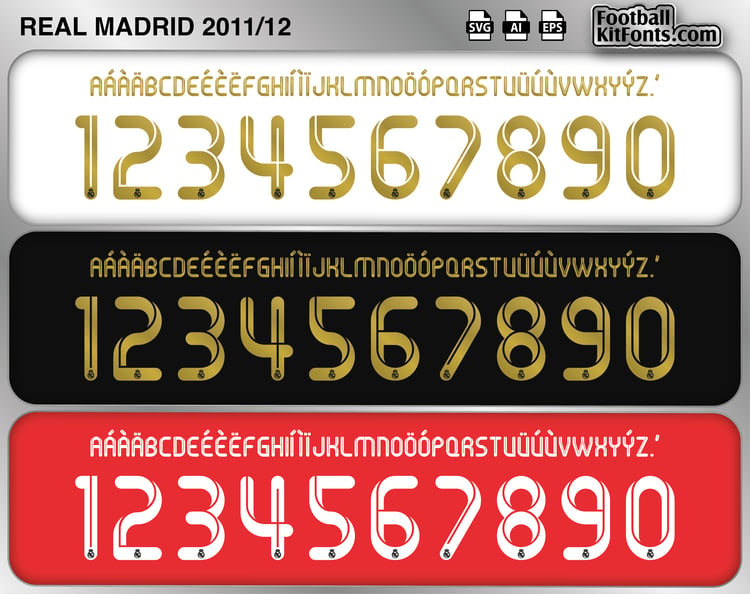 Football Kit Fonts - Real Madrid