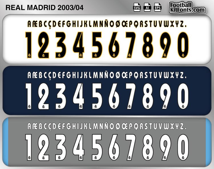 Football Kit Fonts - Real Madrid