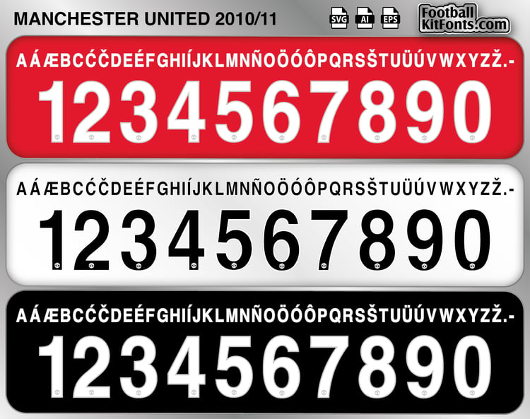 Football Kit Fonts - Manchester United