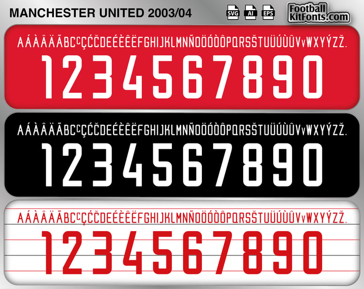Football Kit Fonts - Manchester United