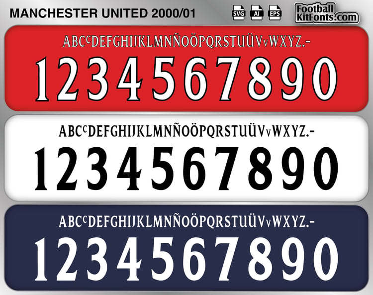 Football Kit Fonts - Manchester United