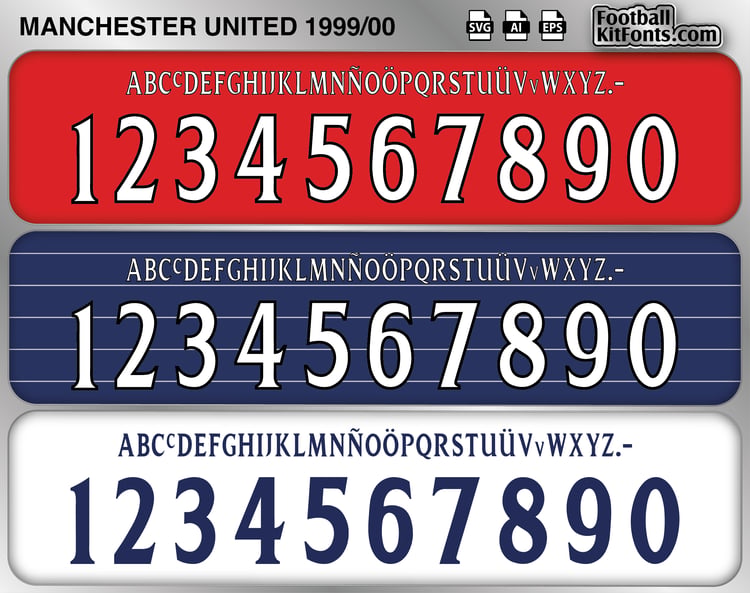 Football Kit Fonts - Manchester United