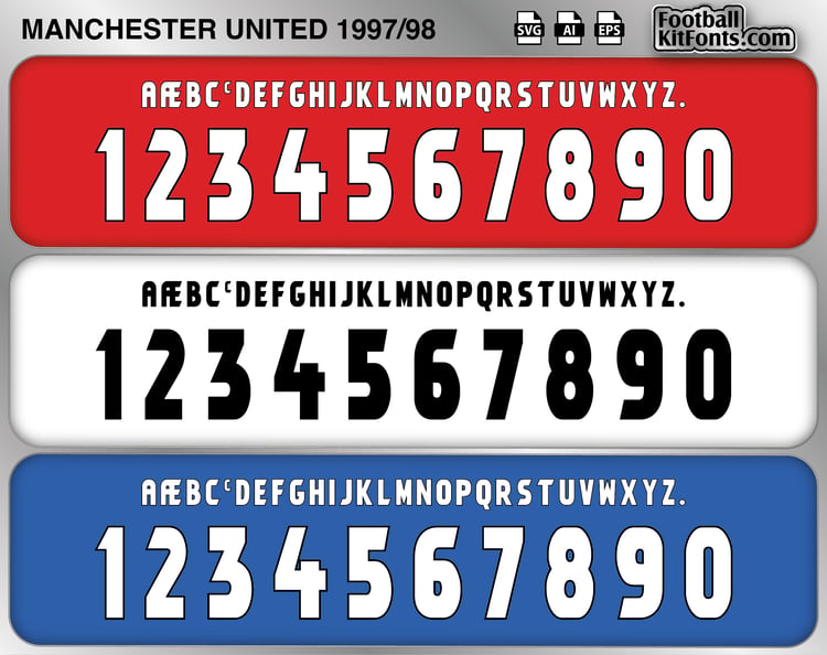 Football Kit Fonts - Manchester United